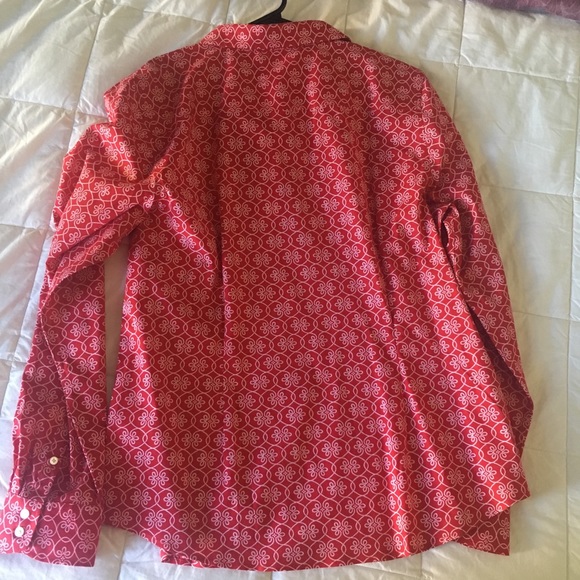 Talbots | Tops | Talbots Red Wrinkleresistant Buttonfront Shirt | Poshmark